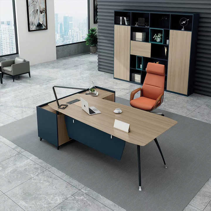 Modern Luxury Wooden Office Desk - CEO High Tech Executive