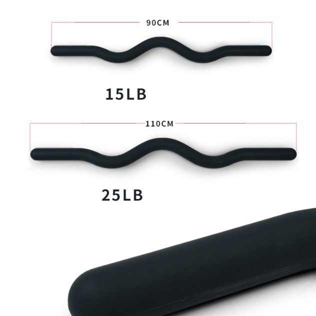 Custom Logo Curved Barbell Bar 15lb-25lb Silicone Curl Beam Weight ...