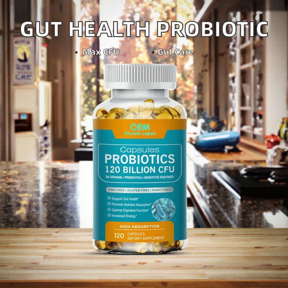 OEM 120 Billion CFU Probiotics Softgel Capsule 36 Strains Prebiotics ...