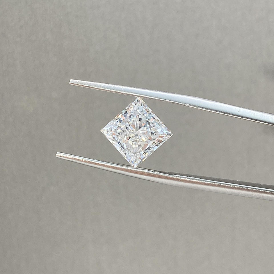 Lab Grown Princess Cut Color DEF Excellent VS-VVS 1ct-3ct IGI Certified ...