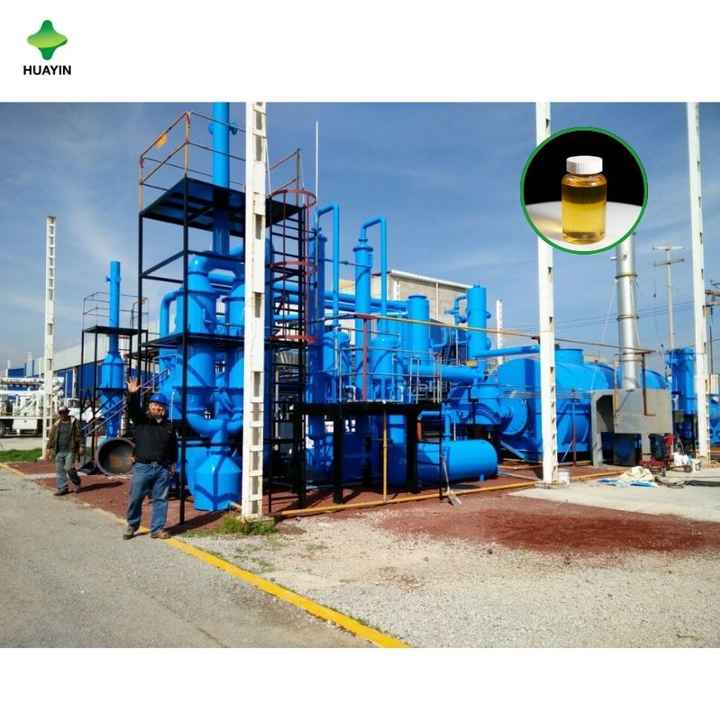 Pyrolysis Oil Used Waste Plastic Tires Recycling Distillation and Refining Turnkey Plant Used ...