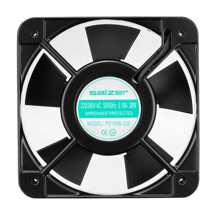 SALZER PD150B-220 AC Vane Axial Fan - 150x150x51mm Square 6 Inch (TUV CE)