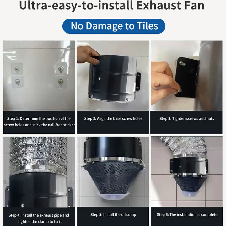 High Speed Non-Perforated Wall Mounted Exhaust Fan for Kitchen