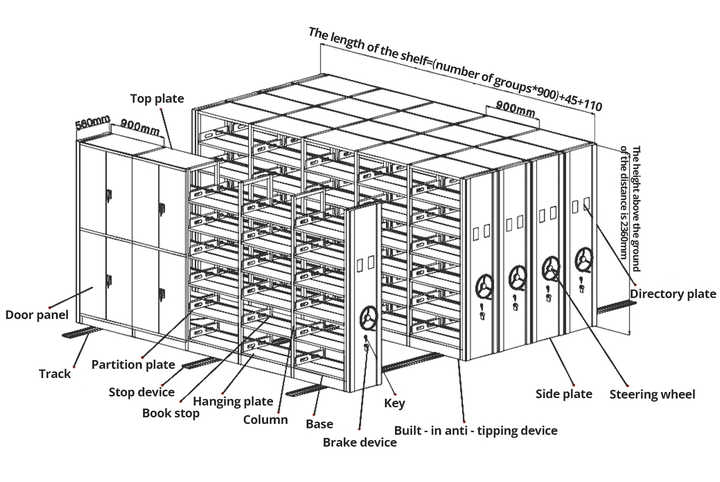 Customized High Density Mobile Compactor Archive Cabinet Modern Design ...