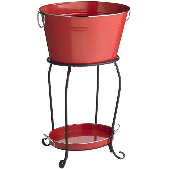 Large Metal Ice Bucket with Stand - Perfect for Parties