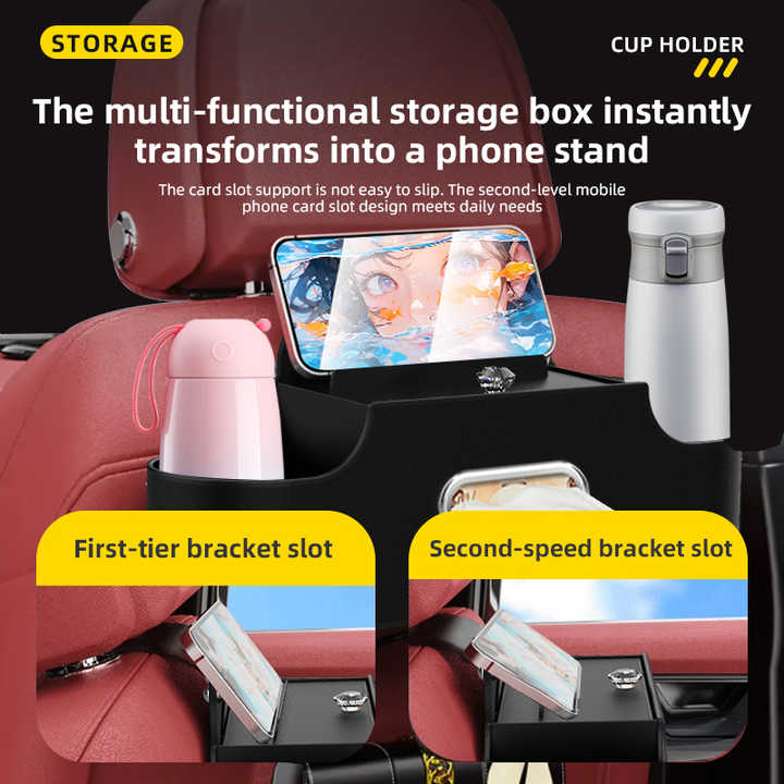 Car Rear Seat Back Multi-functional Storage Box, Car Seat Rear Storage ...