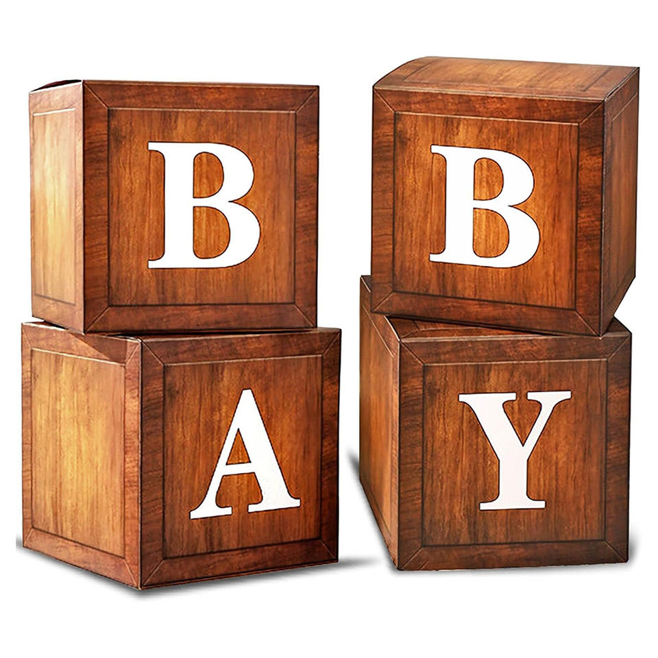 Customization Paper Square Baby Shower Boxes Party Accessories ...