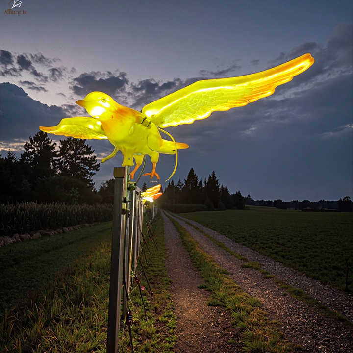 Outdoor Farm LED Bird Repellent Deterrent Light Sound Realistic ...