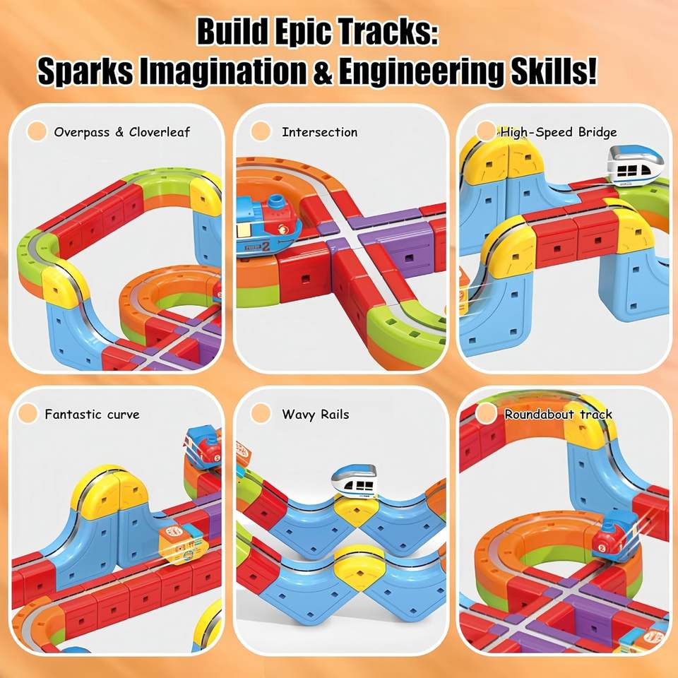 EPT DIY Race Car Track Building Kits - Magical Train Sets