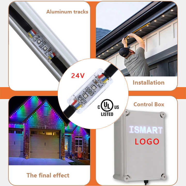 24V DC Outdoor for Bluetooth Addressable LED Christmas Lights for Roof ...
