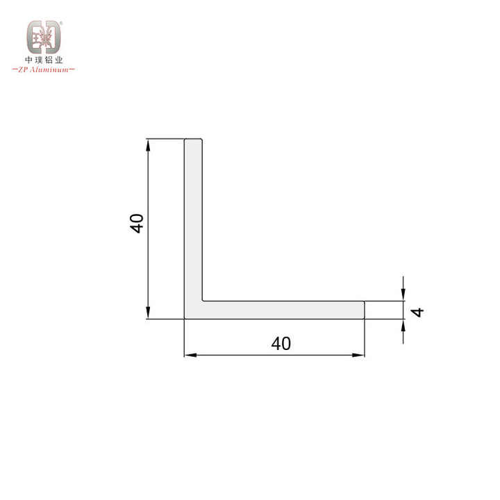 90 Degree Right Angle Aluminum Profile - ZP Aluminum