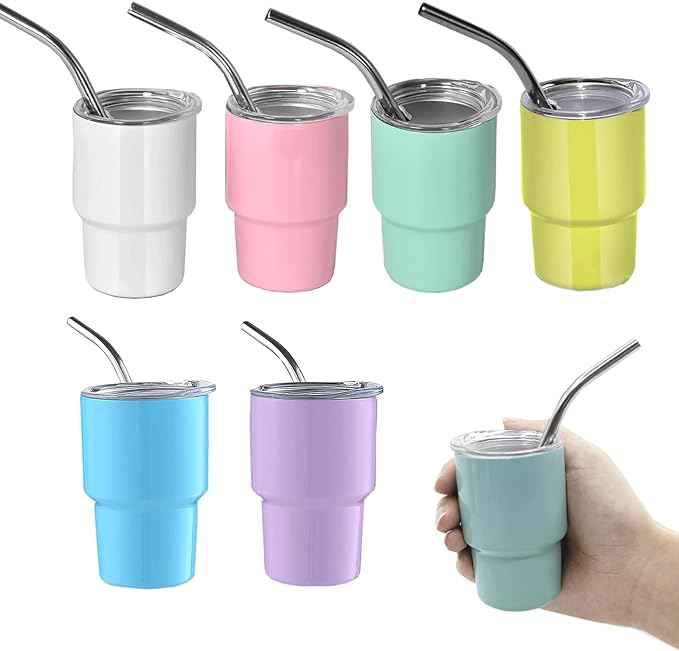 3 oz Mini Tumbler Double Wall Vacuum Insulated Cups 18/8 Stainless ...