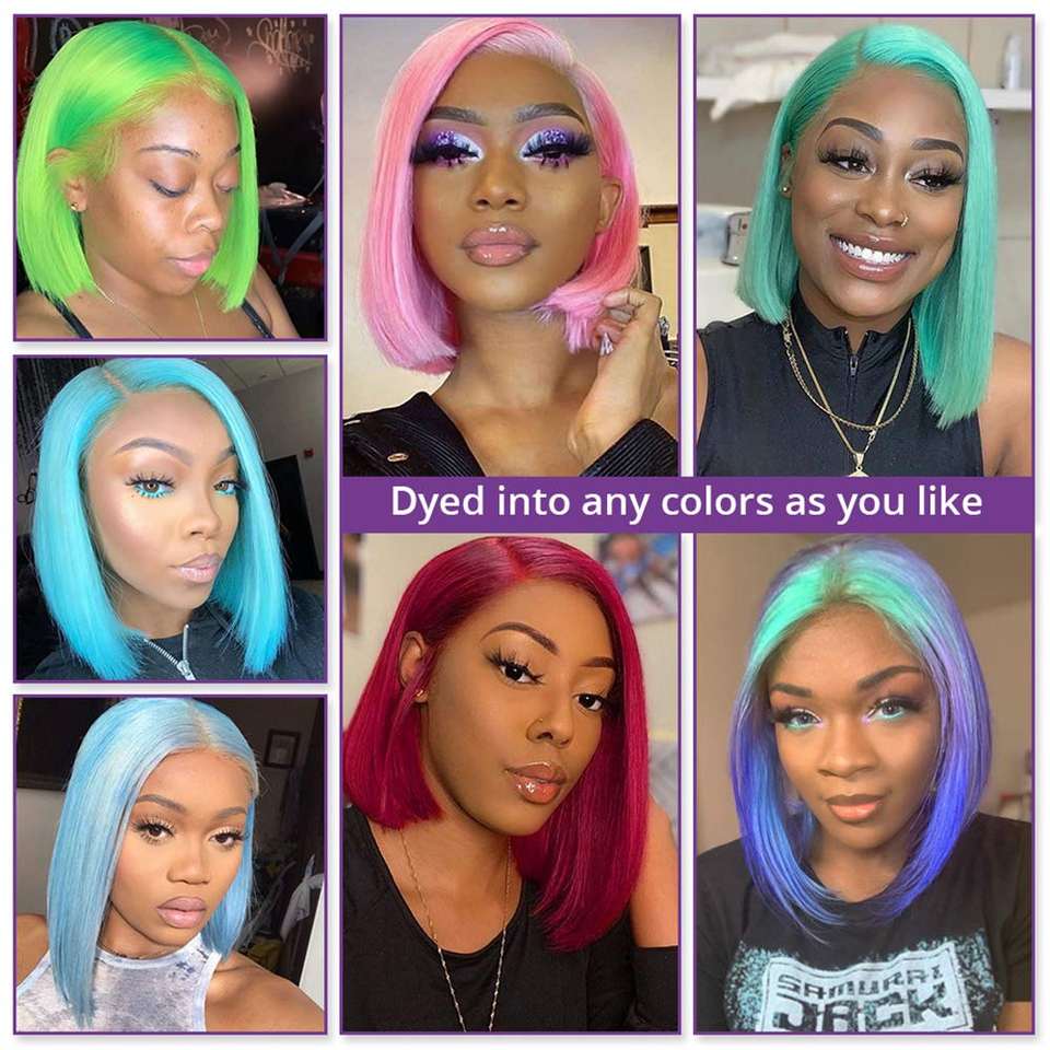Zsf Hair Closure Bob Wigs 4*4 Transparent Lace Closure Wig Glueless ...