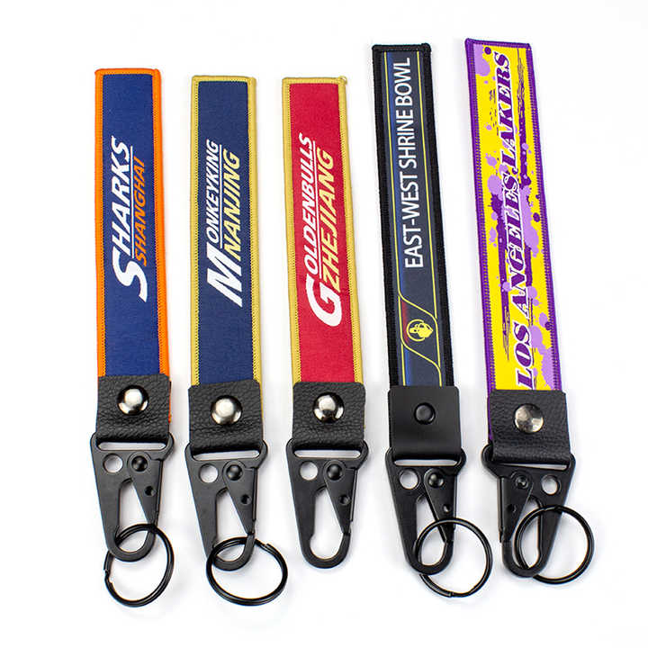 Custom Logo Keychain Lanyard Sublimation Short Wrist Keychain ...