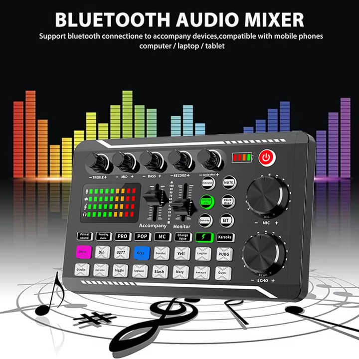Professional Recording Live Studio Microphone and Sound Card Soundboard ...