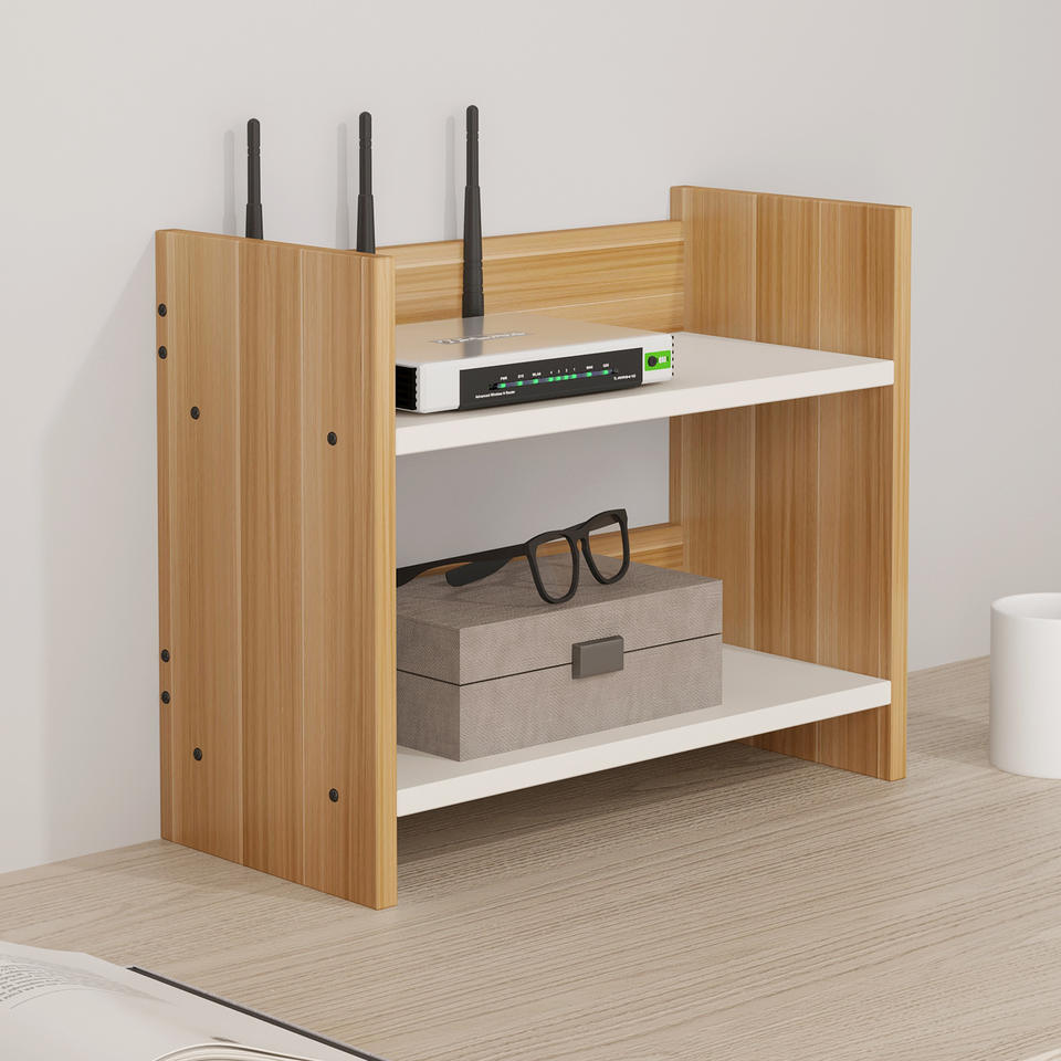 Wooden Desktop Desk Tidy with 3 Drawers - Modern Organiser Shelf Rack ...