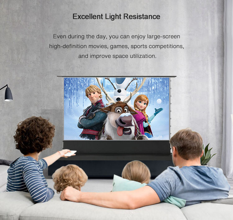 ALR Floor Rising Motorized Projection Screen UST 110'' 16:9 0.8 Gain ...