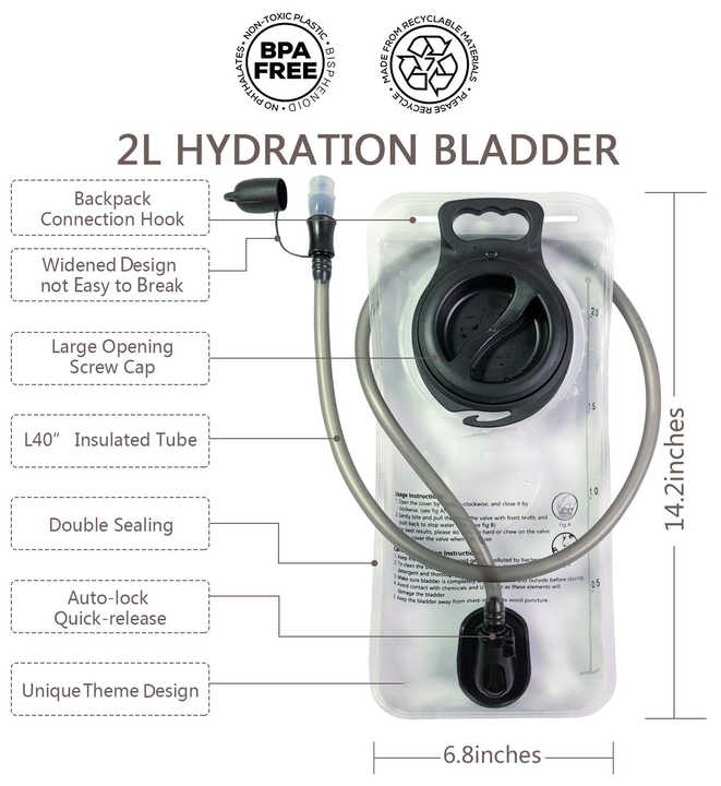 BPA Free 1L 1.5L 2L 3L Foldable Water Bladders Outdoor Camping Hiking ...