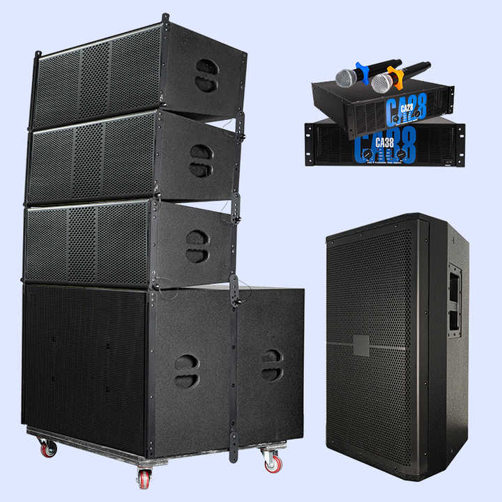 Hanging Stage Powered Line Array Speaker Sound System Audio Set 10 Inch ...