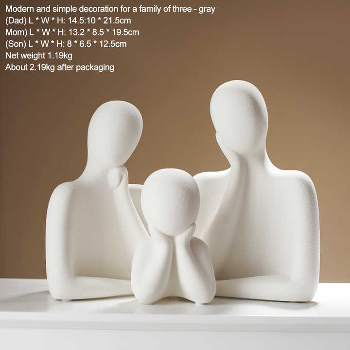 Couple Statue Abstract Family Statue Ceramic Modern Art