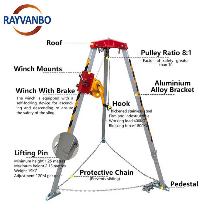 Rescue Tripod with Hand Winch - Safe Confined Space Entry