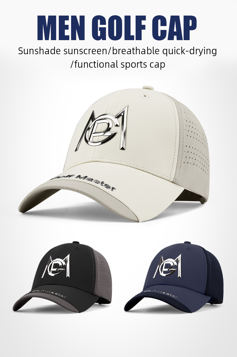 PGM MZ041 luxury custom mens front golf cap 3d logo black golf cap-企业官网