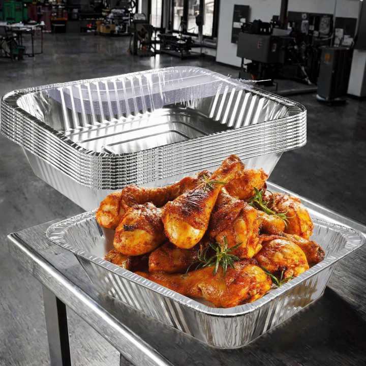 Microwavable Disposable Aluminum Foil Cookware Lids PET Plastic Freezer ...