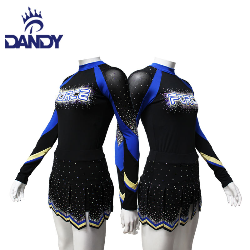 High Quality Cheerleading Dance Uniform Long Sleeves Competition ...