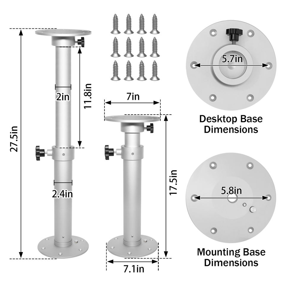 RV Aluminum Telescopic Table Legs - Adjustable & Durable