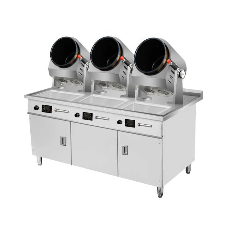 In-Smart Commercial Kitchen Electric Robot Fryer Double 2 Head Burner ...