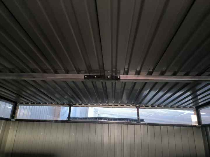 Pent Roof Outdoor Storage Shed with Acrylic Skylights Galvanized Steel ...