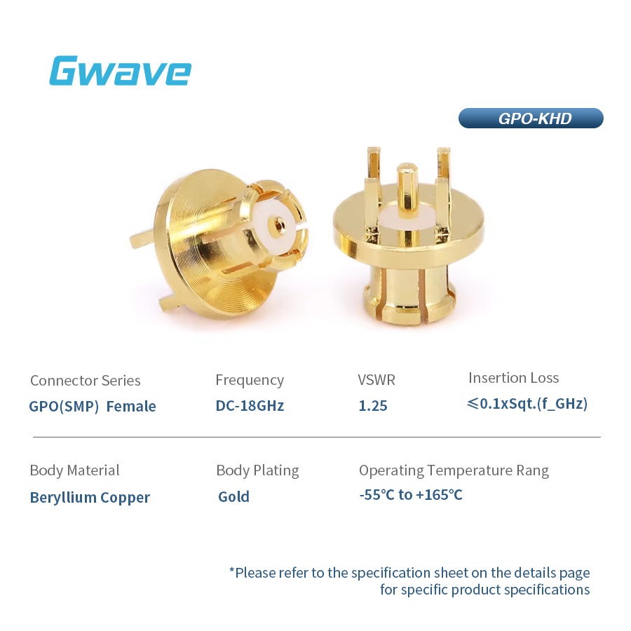 GPO(SMP) Female PCB Mount RF Connector for Soldering and DC-18GHz ...