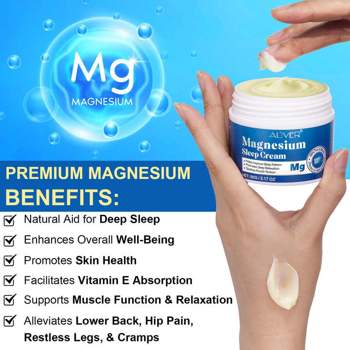 ALIVER Magnesium Sleep Cream - Promotes Relaxation & Sleep