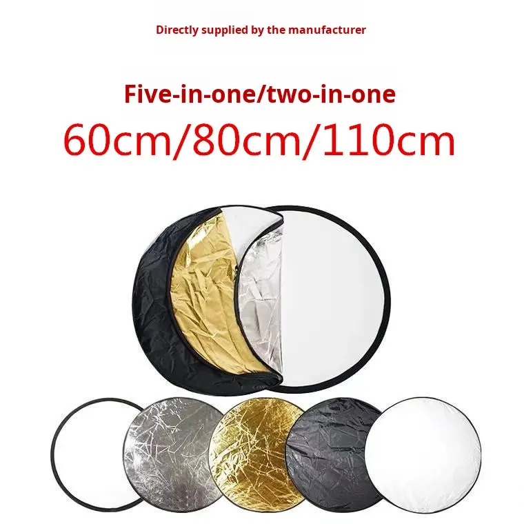 Five-In-One Outdoor Round Photography Reflector 60/80/110cm Fill & Soft ...