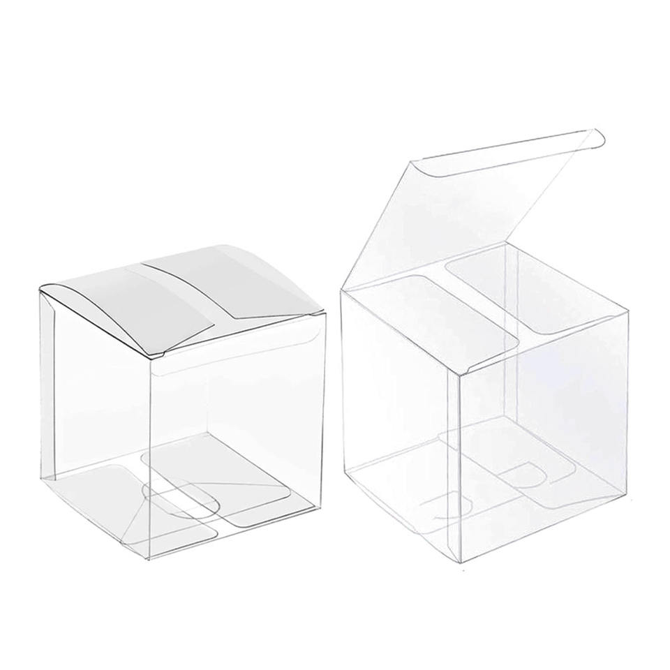 Clear Cube Box Custom Clear PET Recyclable Printed Food Gift Packaging ...