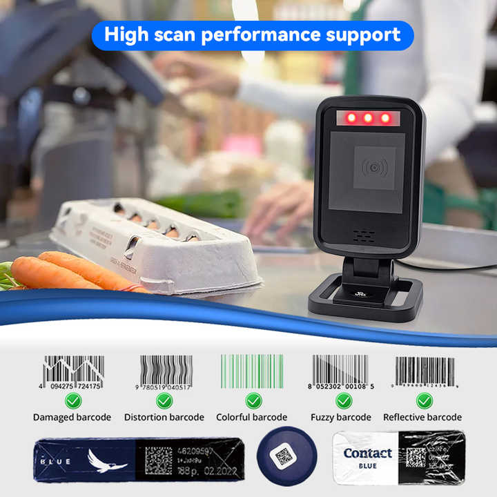 JR High-Performance 1D 2D USB Desktop Barcode Scanners Supermarket ...