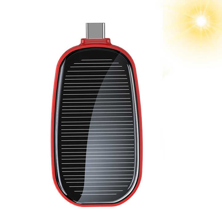 Mini Solar Keychain Charger - 1200mah Emergency Power Bank