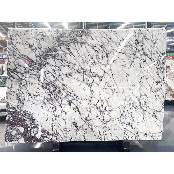 Modern Calacatta Viola White Marble Purple Vein Slabs Dining Room Table ...