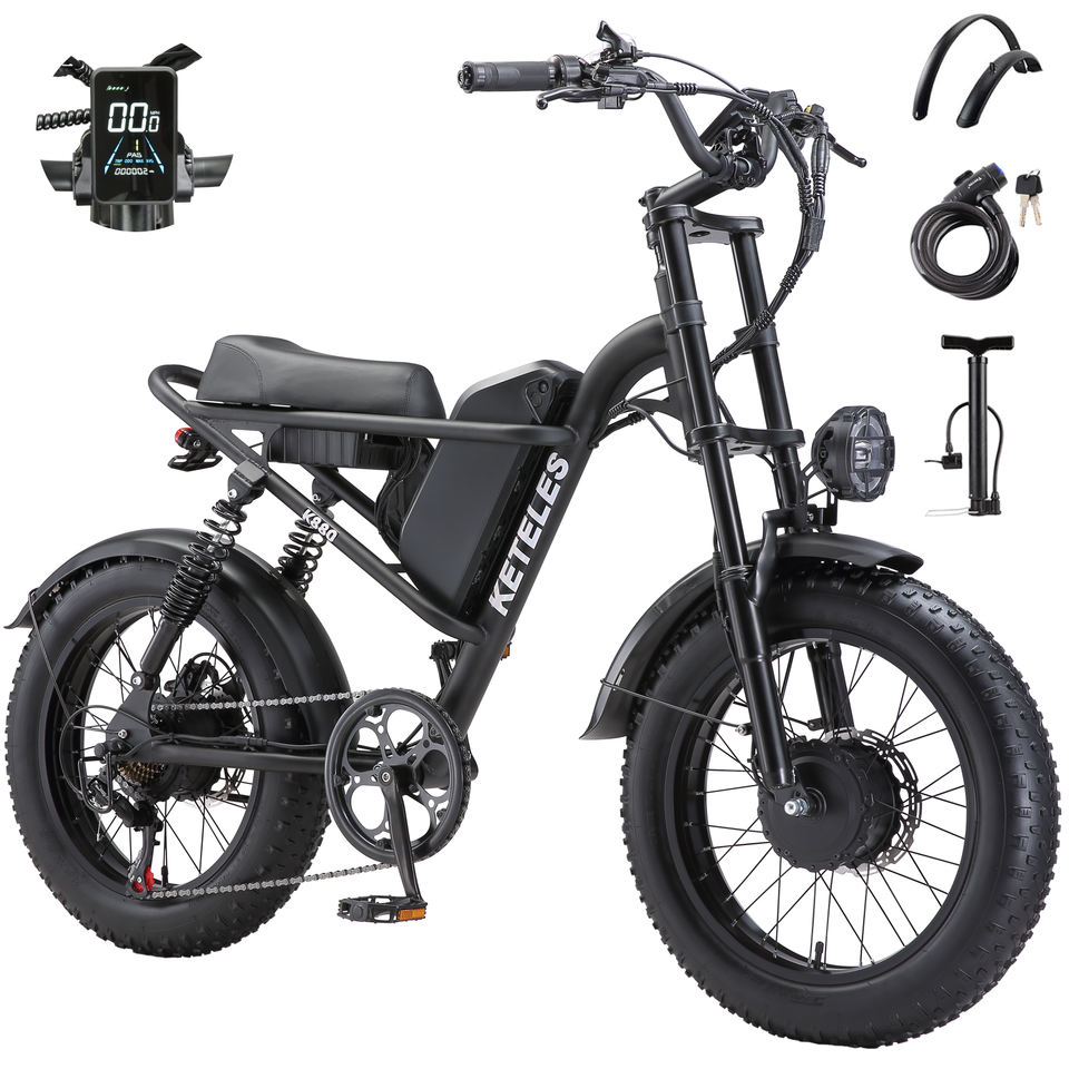 Fast 2 Wheel Full Suspension KETELES Electric Mountain Bike 48V/23AH 7 ...
