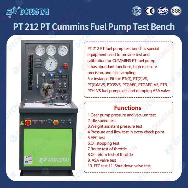 PT212 PT Fuel Pump test Bench for Testing Gear Pump Pressure ,vacuum ...