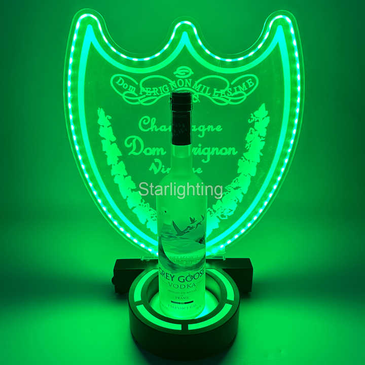 Starshining LED Shield Champagne Bottle Presenter Vodka Glorifier Rack ...