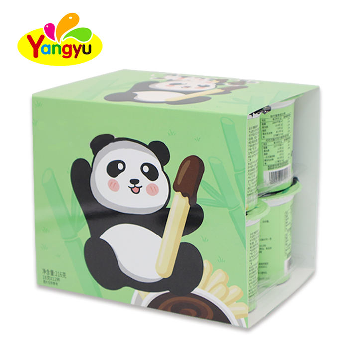 Halal Kids Panda Shaped Chocolate Dip Biscuit Cup Crispy Finger Biscuit ...