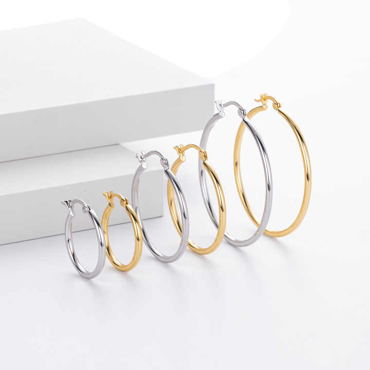 Popular INS Jewelry 925 Sterling Silver 20mm 30mm 40mm Hoop Earrings ...