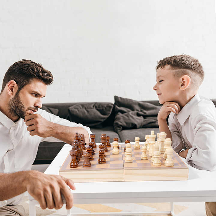 Educational Chess Puzzle - Foldable Wooden Teaching Board