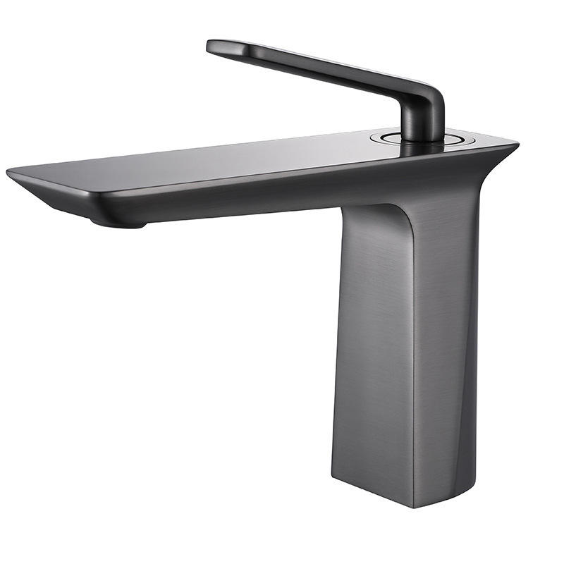 New Design Deck Mounted Gun Black Solid Brass Body Vessel Sink Faucet ...