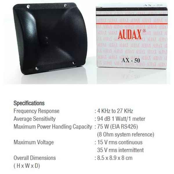 Swallow Sound AUDAX AX 50 Piezo Tweeter - Outdoor Speaker