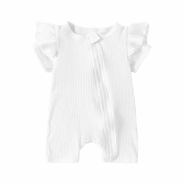 1Pcs Private Label Plain Ribbed Cotton Romper Summer Newborn Infant ...