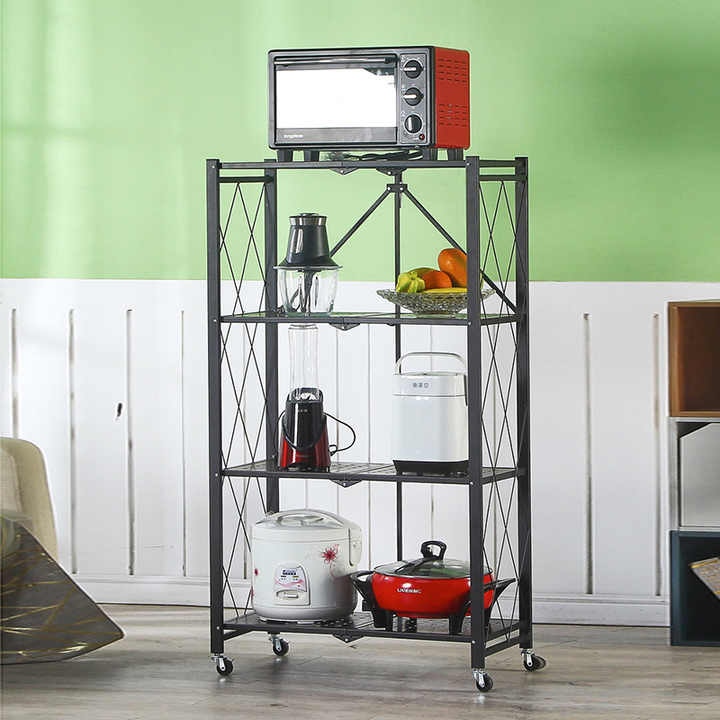 Cheap Home Storage Folding Shelf Stainless Steel Standing Multilayer ...