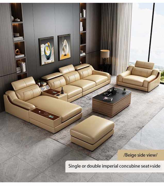 Modular Couch Comfortable - Durable Leather Sofa Set