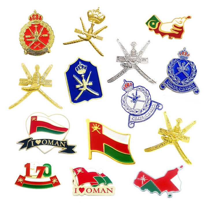 Factory Stock Oman Coat of Arms Pins Badges National Emblem Flag Enamel ...